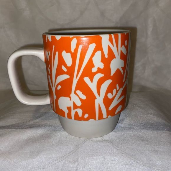 Starbucks | Kitchen | Starbucks Coffee Mug 26 Orange Spring Flowers ...